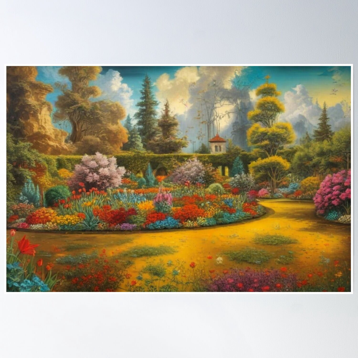 Oxford Gardens Uk, Surrealist Poster Wall Art, Modern Wall Decor, 8x12 ...