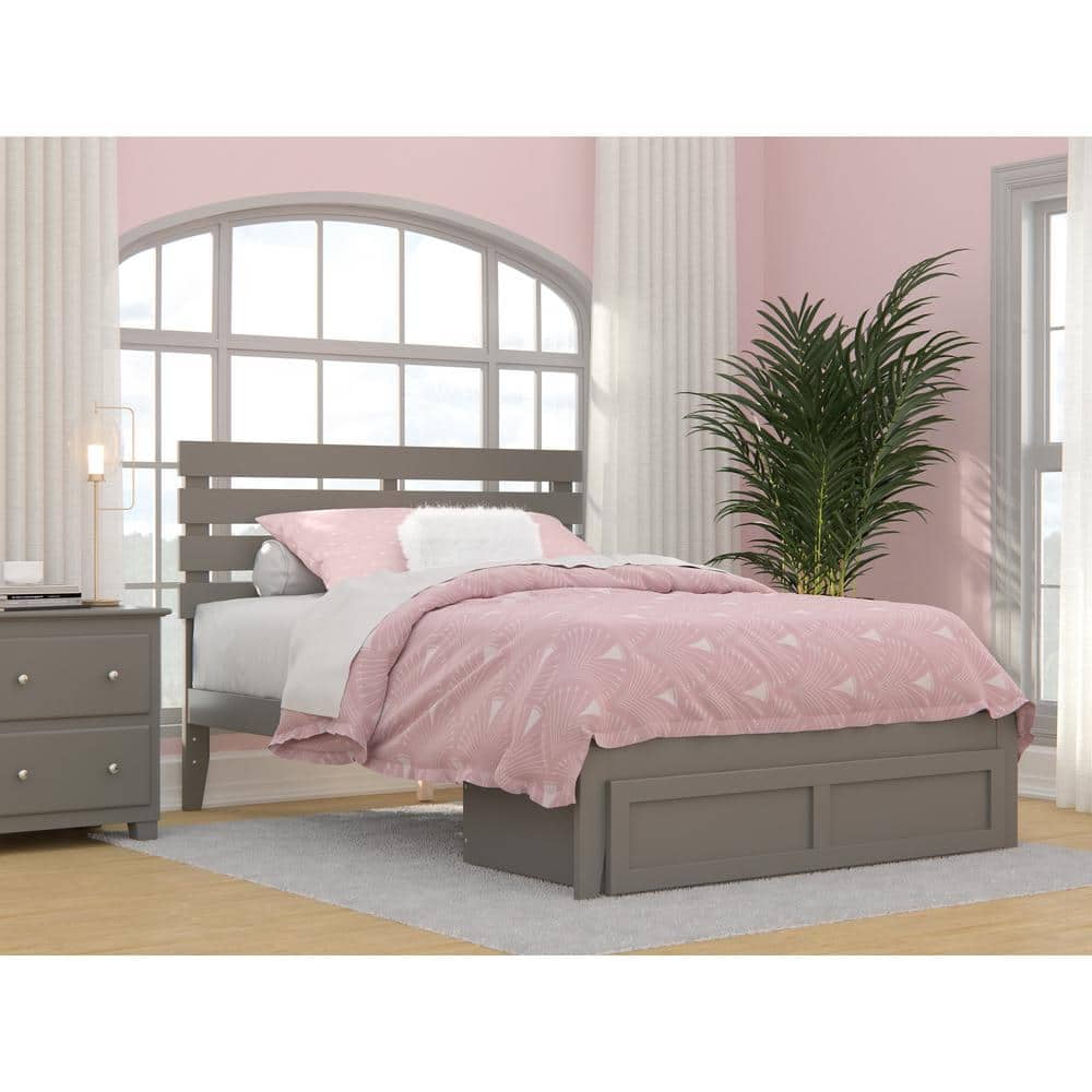 Oxford Grey Full Bed with Foot Drawer and USB Turbo Charger - Walmart.com