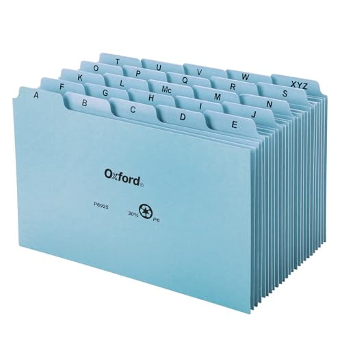 Oxford Heavy Weight Index Card Guides, 6 x 9 Inches, Alphabetical A-Z ...