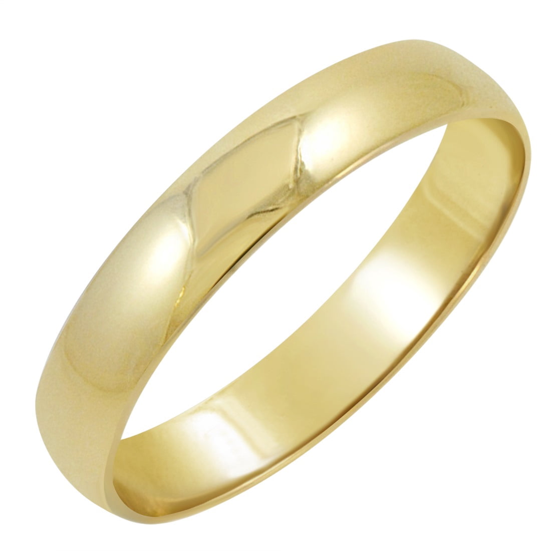 Oxford Ivy Men's 14K Yellow Gold 4mm Traditional Fit Plain Wedding Band ...