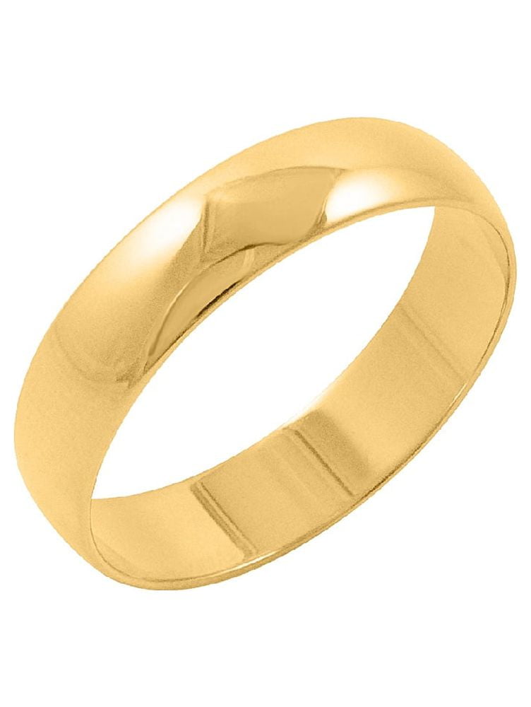 Oxford Ivy Men's Solid 10K Yellow Gold 5mm Classic Traditional Plan ...
