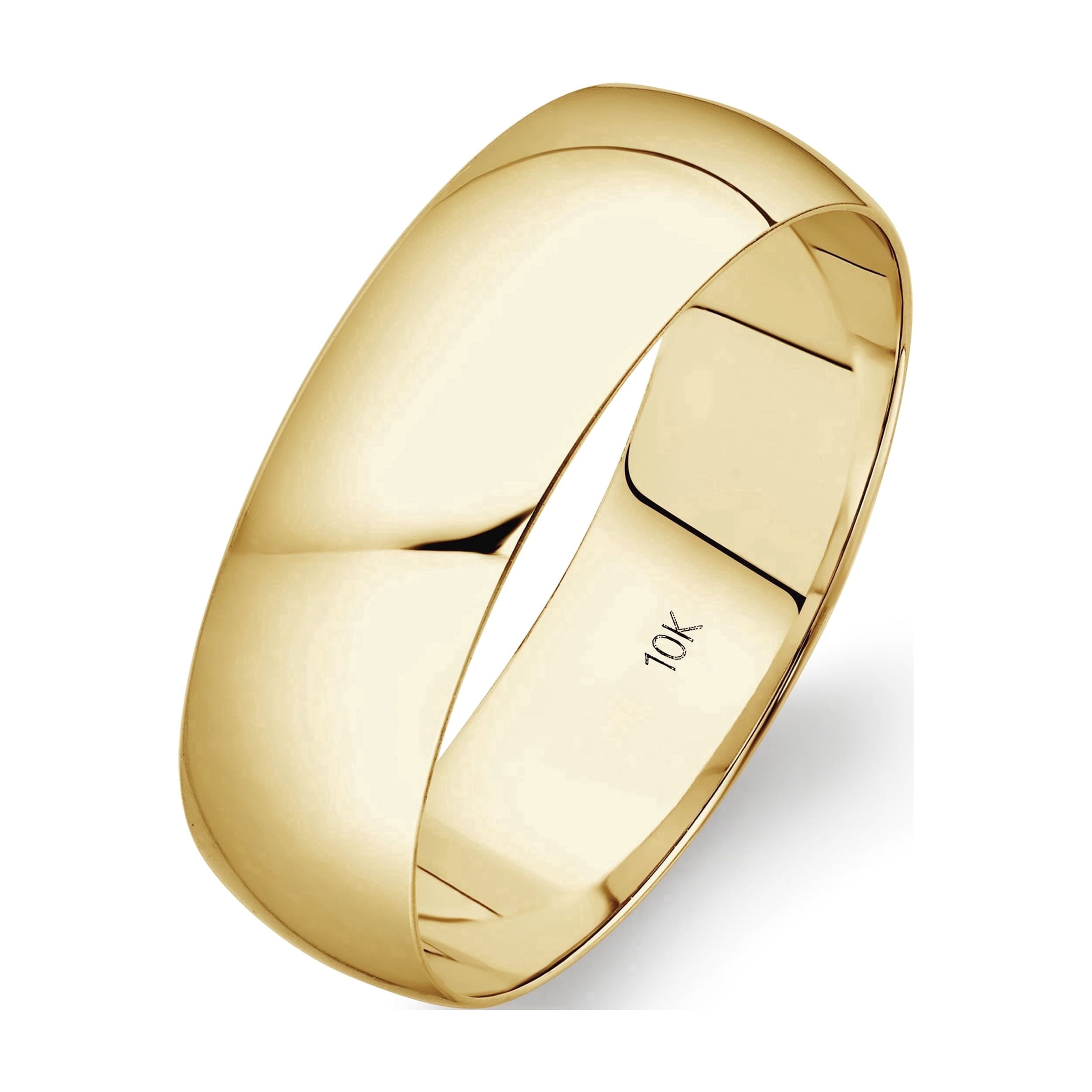 Oxford Ivy Men's Solid 10K Yellow Gold 6mm Traditional Plain Wedding ...