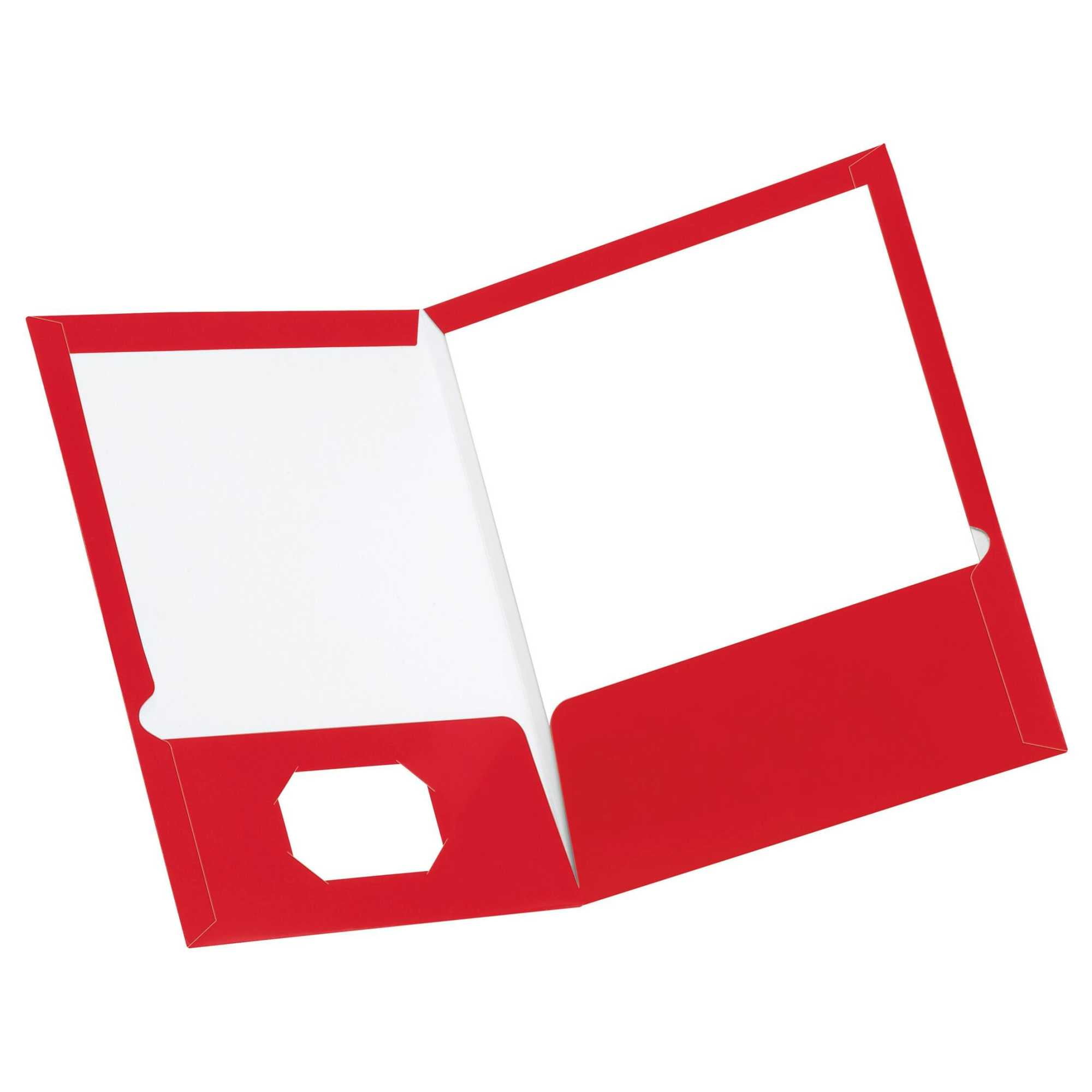 Oxford Laminated 2-Pocket Folder, Red, Pack of 25 - Walmart.com