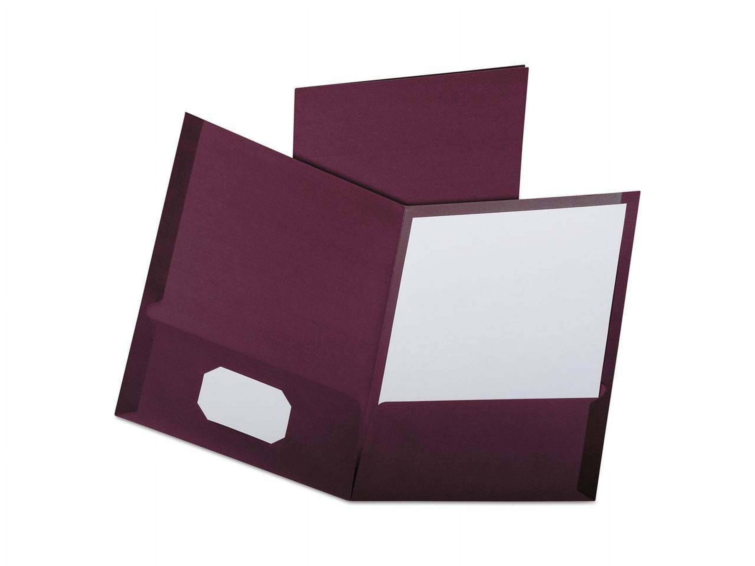 Oxford Linen Finish Twin Pocket Folders, Letter Size, Burgundy, 25/Box ...