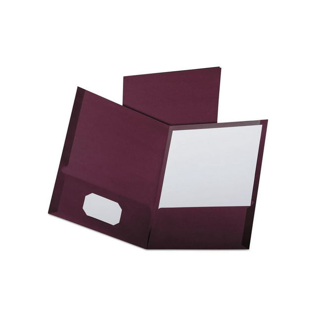 Oxford Linen Finish Twin Pocket Folders, Letter Size, Burgundy, 25/Box ...