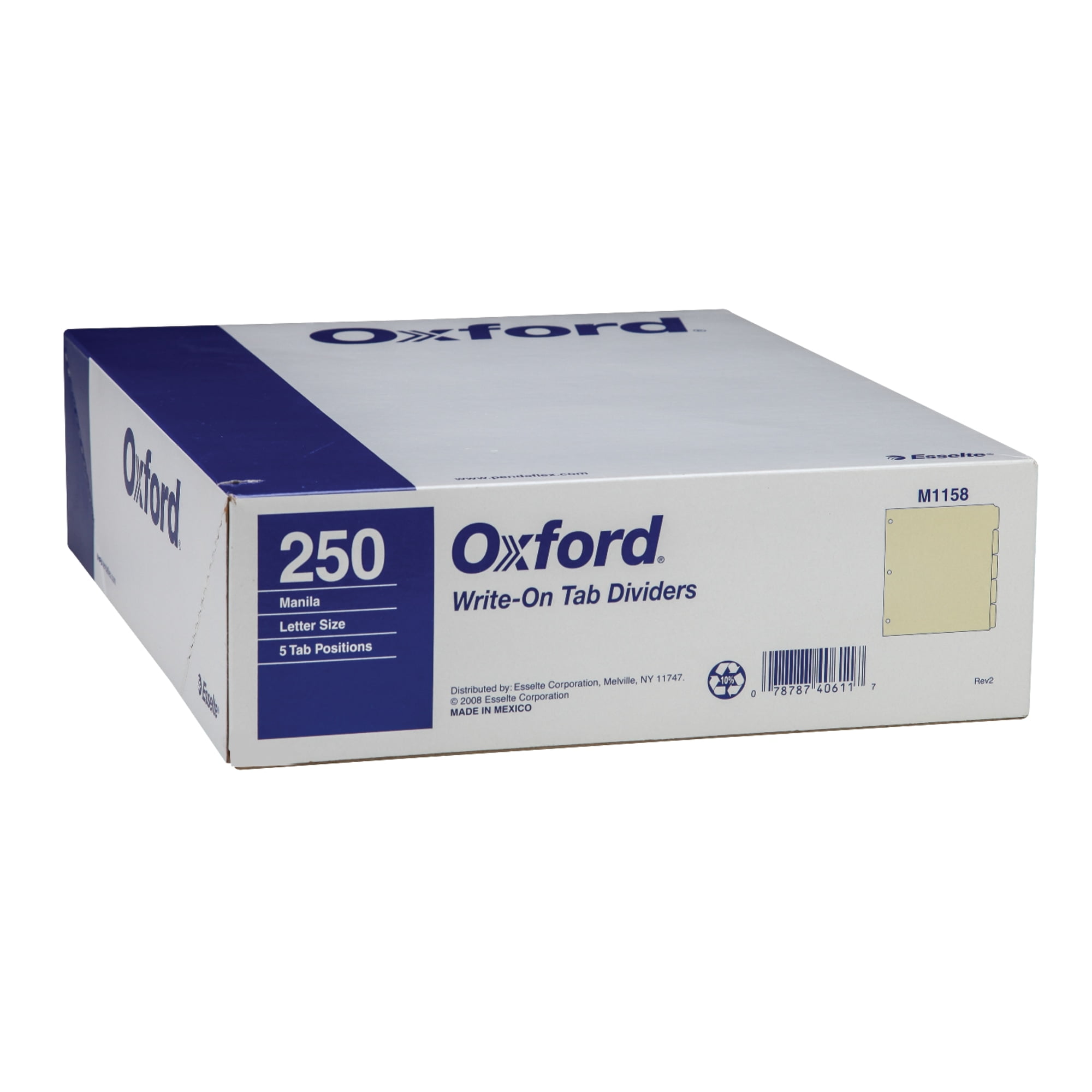 Oxford™ Manila Tab Dividers, Blank, 5-Tab, Box Of 50 Sets - Walmart.com