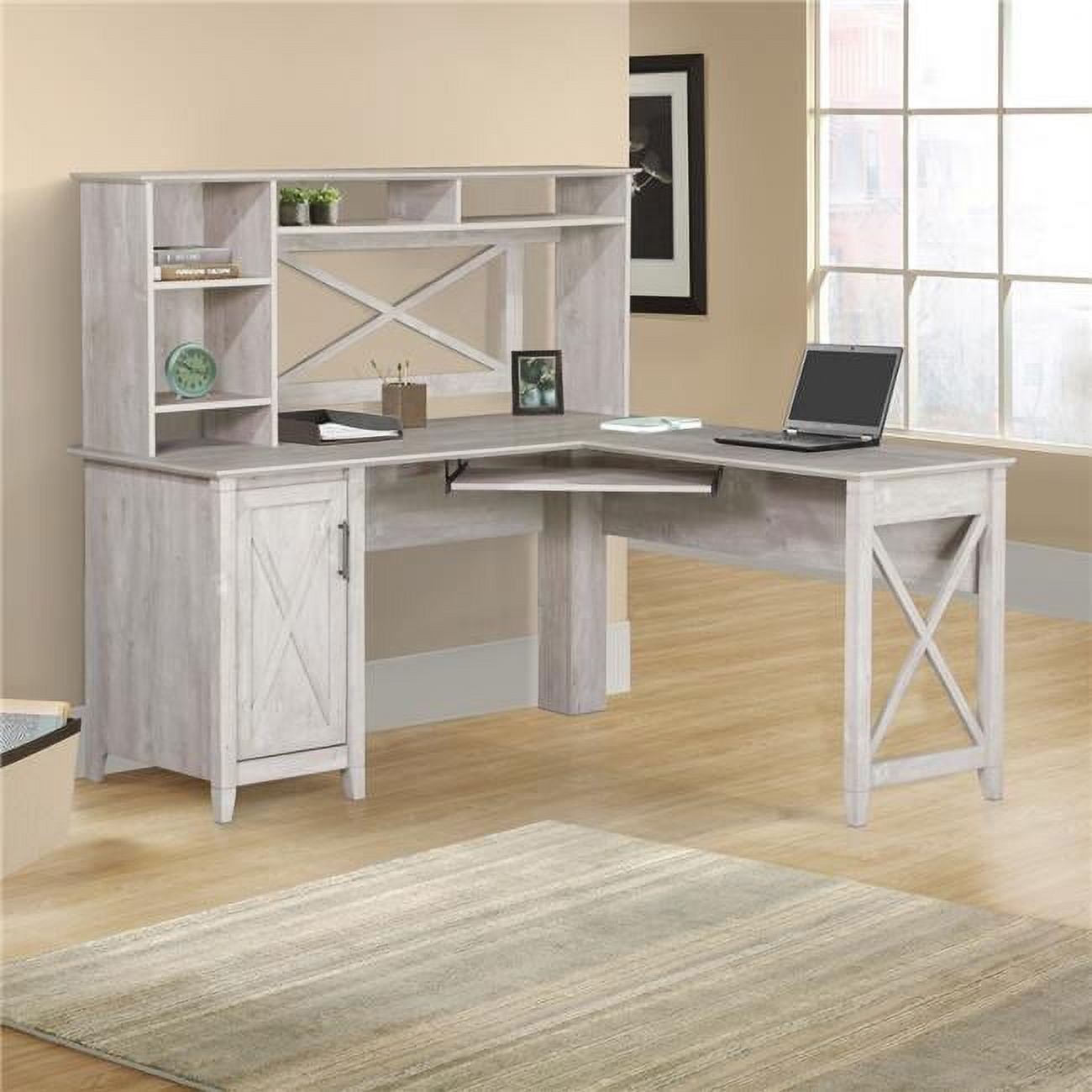 Oxford Farmhouse Office Furniture, Rustic Wood Computer Desk with ...