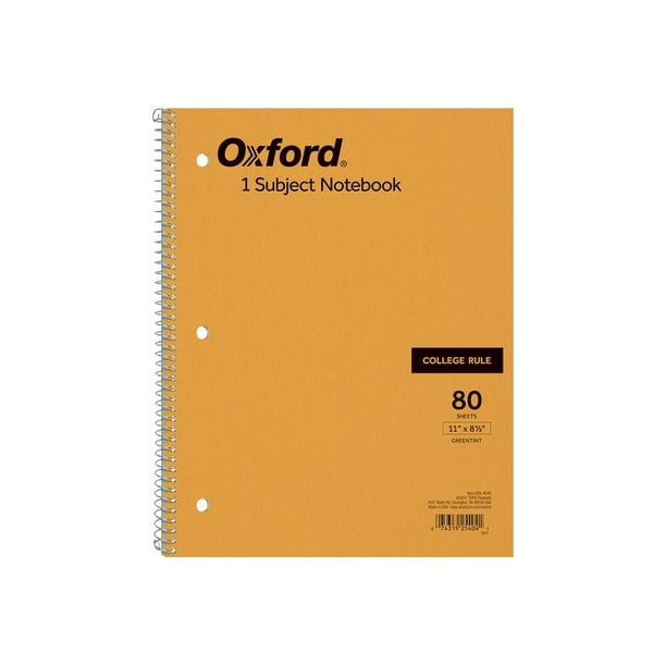 Oxford - Notebook - spiral-bound - Letter - rectangular - 80 sheets ...