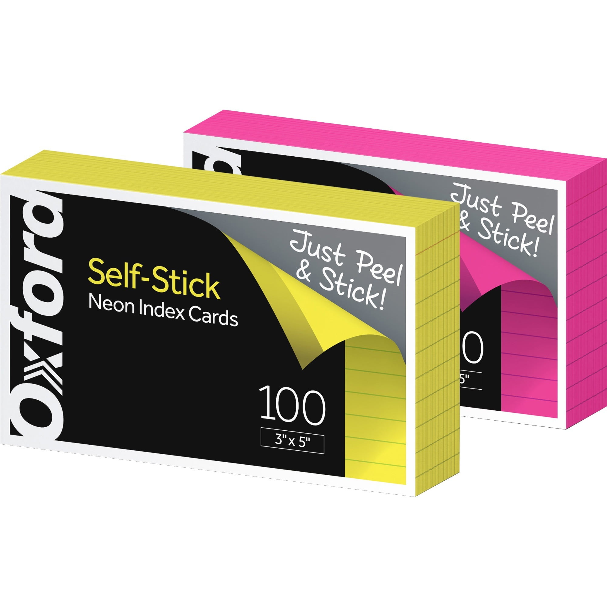 Oxford, OXF61200, Self-Stick Index Cards, 100 Per Pack, Assorted ...