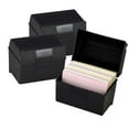 Oxford Plastic Index Boxes, 4 x 6, 400 Card Capacity, Black, Pack of 3 ...