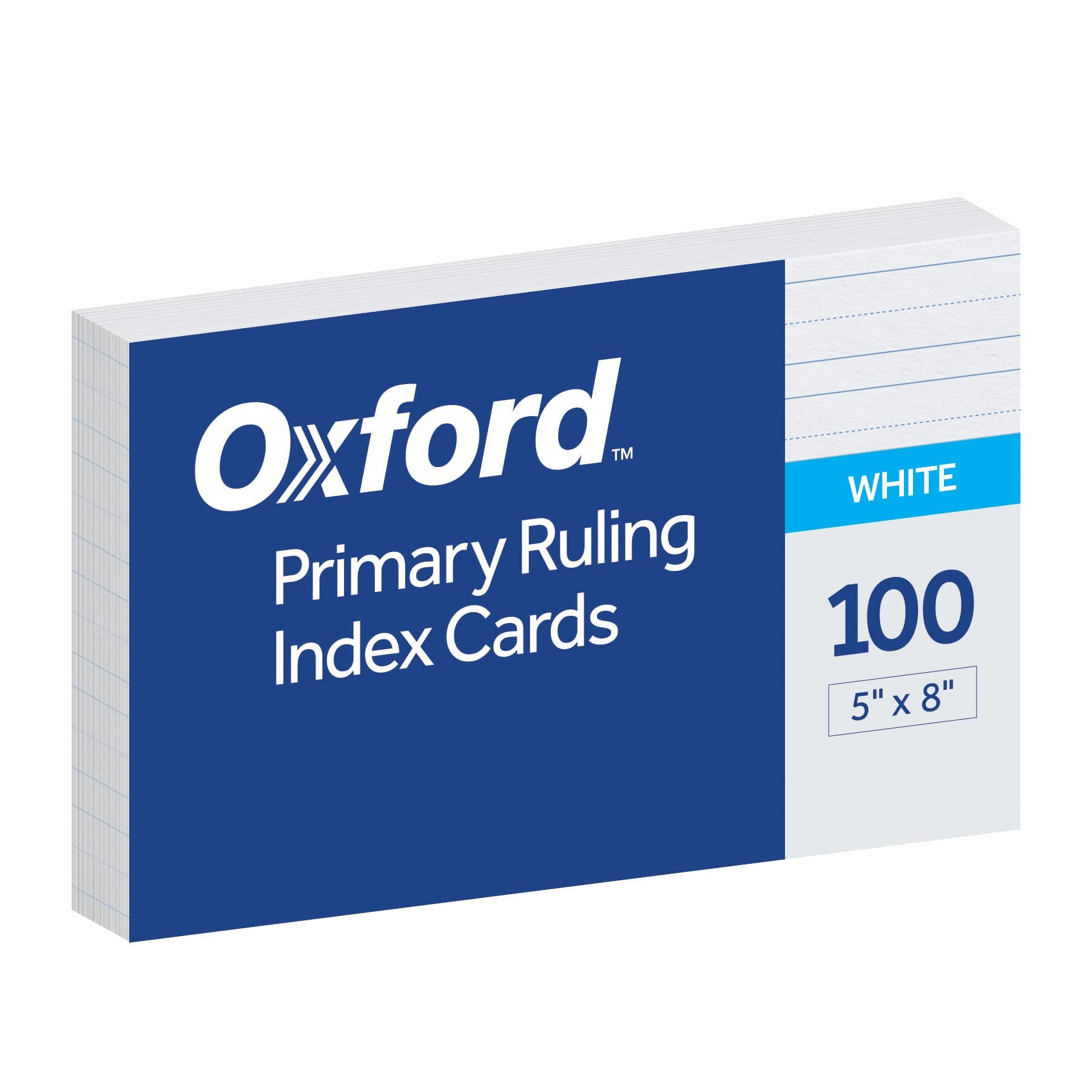 Oxford Primary Ruled Index Cards, 5 x 8 Inches, White, Lined on Front ...