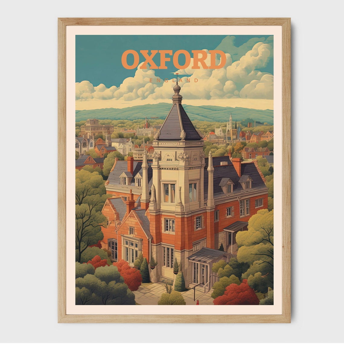 Oxford Print, Oxford City Gift, Oxford Poster, England Print, Travel ...