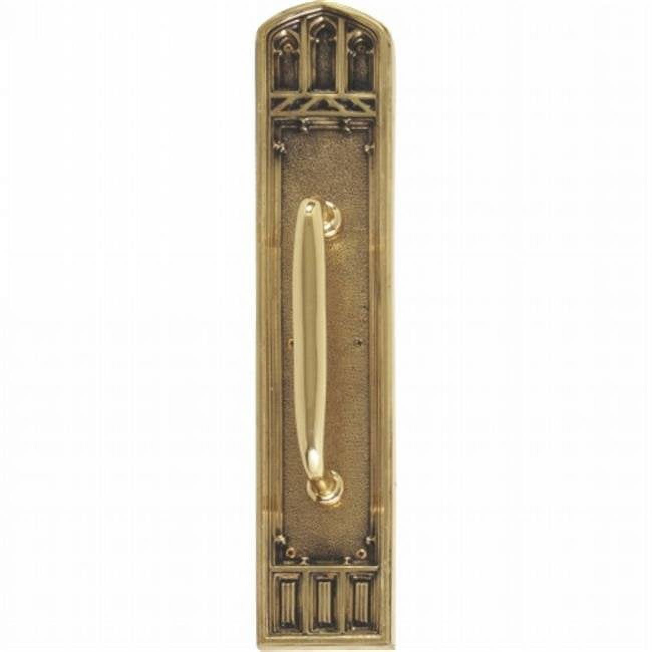 Oxford Pull Plate with Colonial Revival Pull, Highlighted Brass Finish ...