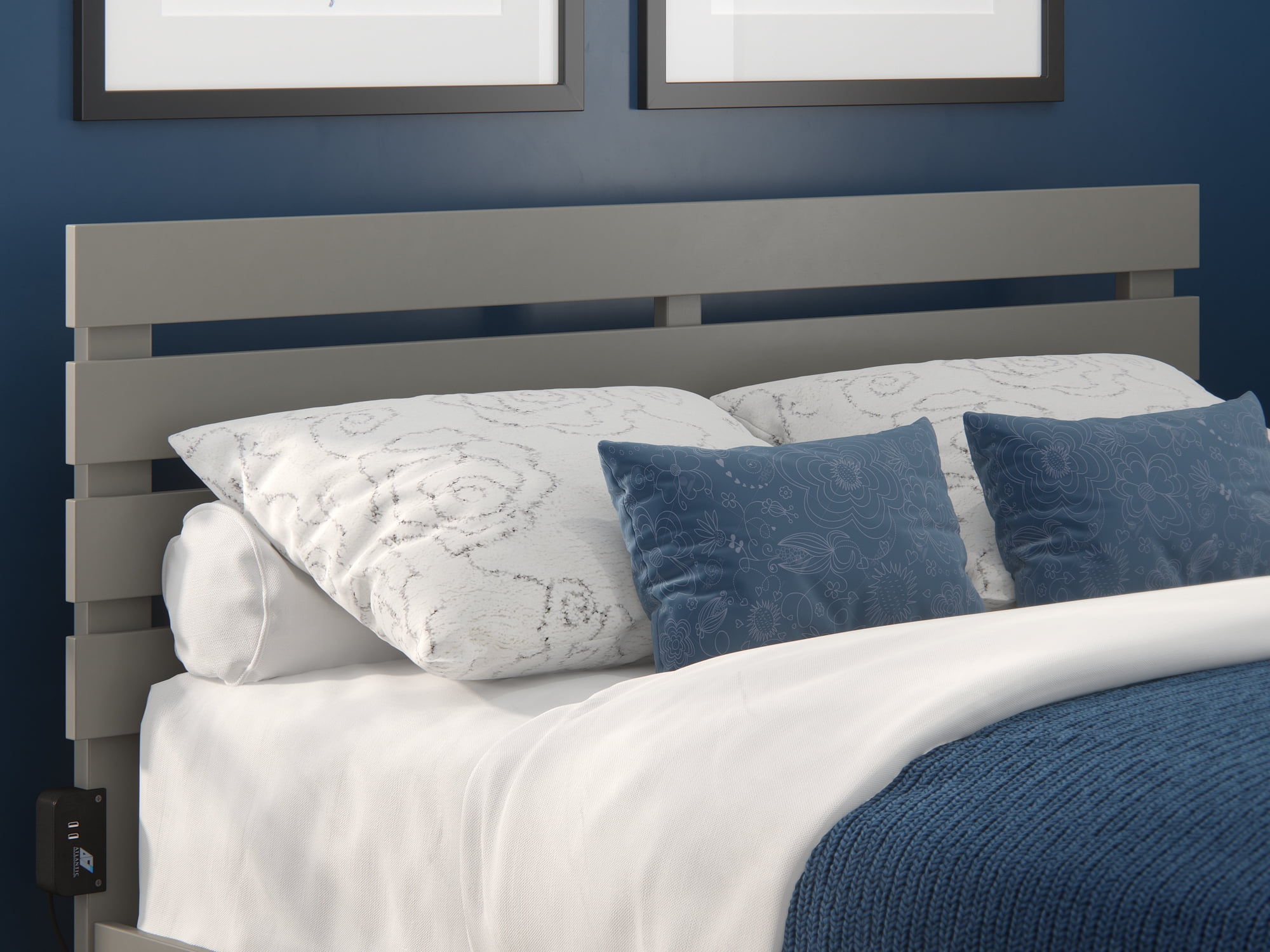 Oxford Queen Headboard in Grey with USB Turbo Charger - Walmart.com