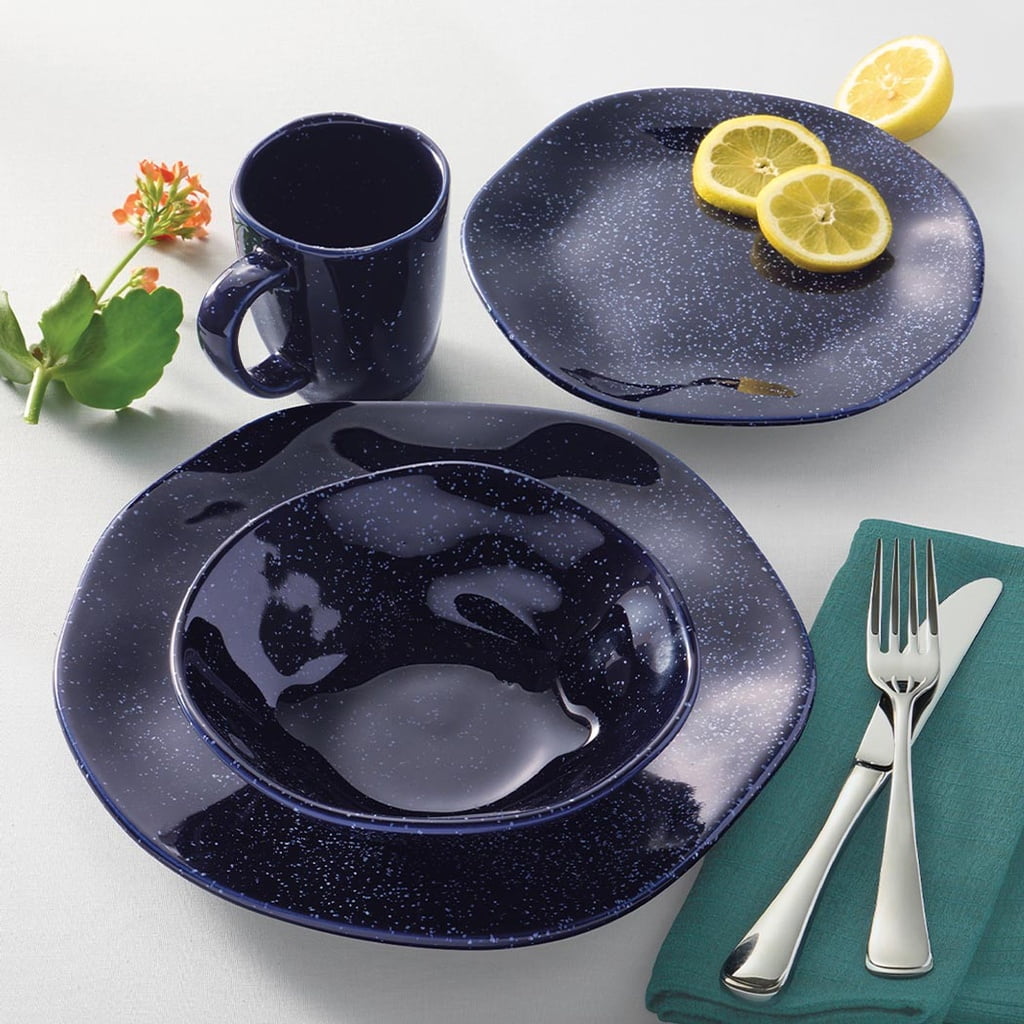Oxford Ryo, Sapphire Porcelain 16 Piece Dinnerware Set, Service for 4 ...