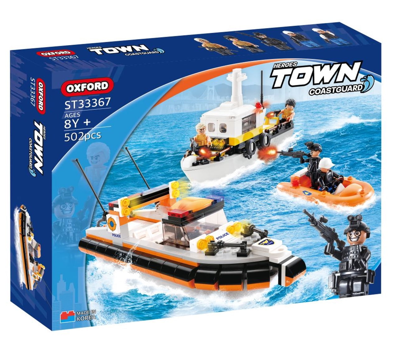OXFORD Building Blocks Coast Guard Set, 502 Pieces, Mini Figures with ...