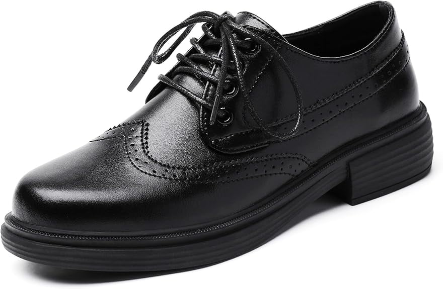 Oxford Shoes for Women, Black Womens Oxford Shoes Leather Platform ...