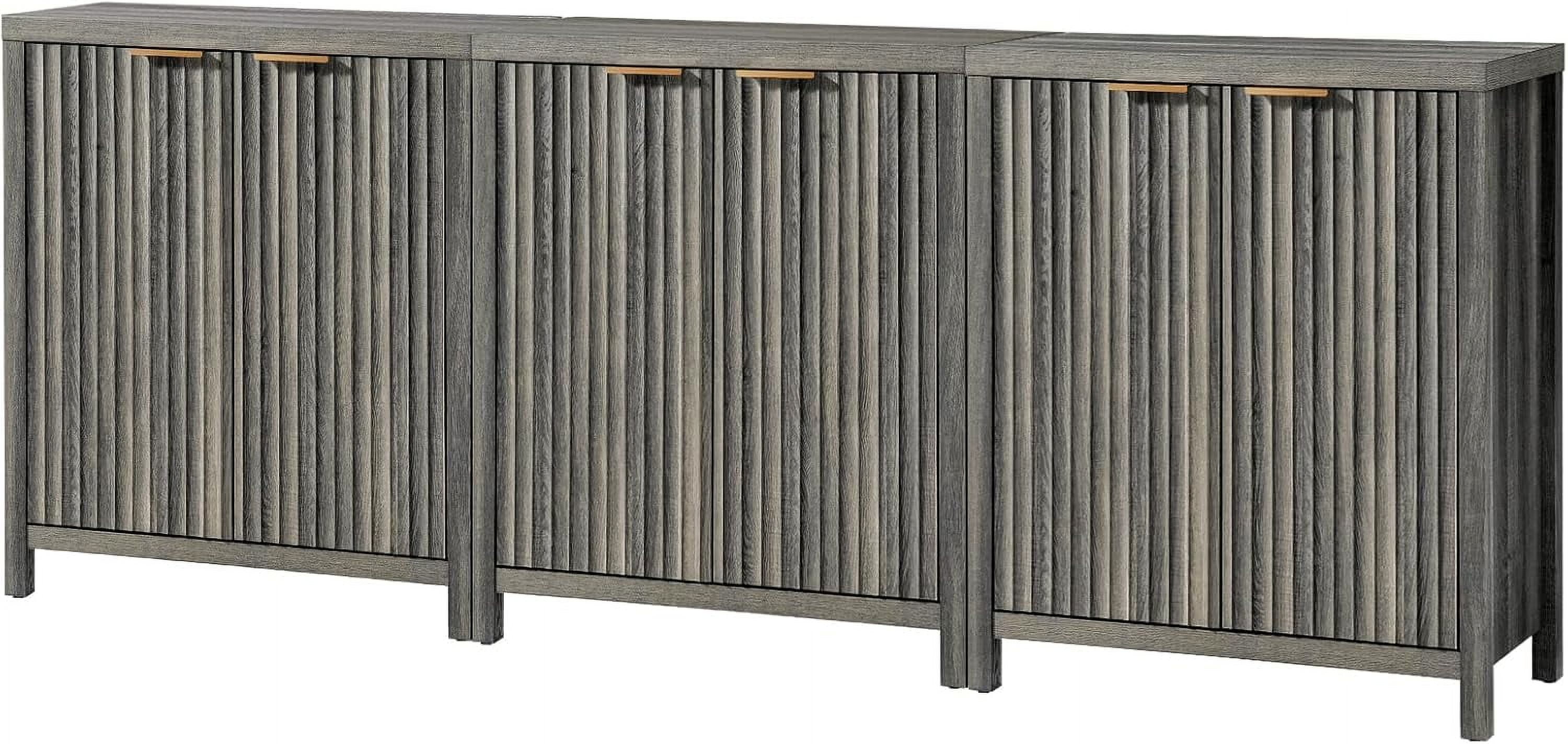 Oxford Storage Cabinet Fluted Sideboard Buffet Cabinet with Adjustable Shelves Modern Accent ...