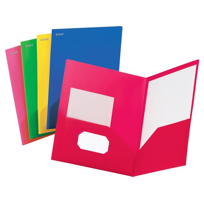 Oxford Translucent Twin Pocket Poly Folder - Assorted Color - Walmart.com