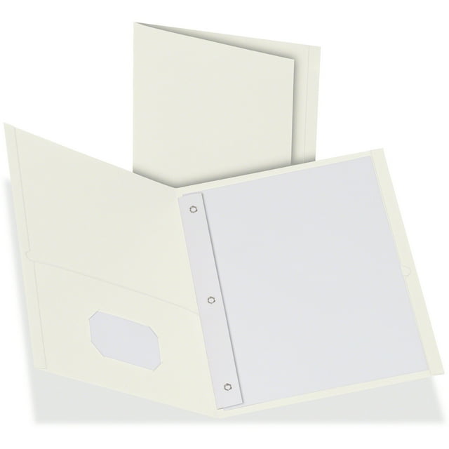 Oxford Twin Pocket 3-hole Fastener Folders, White, 25 / Box (Quantity ...