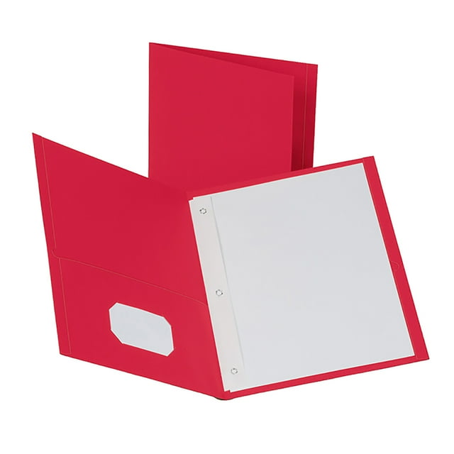Oxford Twin Pocket Folders with Fasteners, Red, Box of 25 - Walmart.com