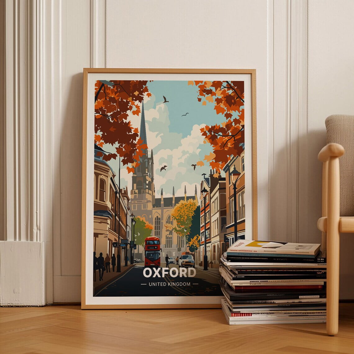 Oxford UK Cityscape British Travel Wall Art Unframed Paper Print ...