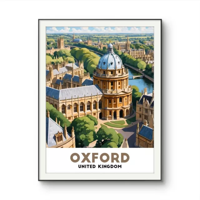 Oxford United Kingdom Poster - Historic Oxford Architecture NO FRAMED ...