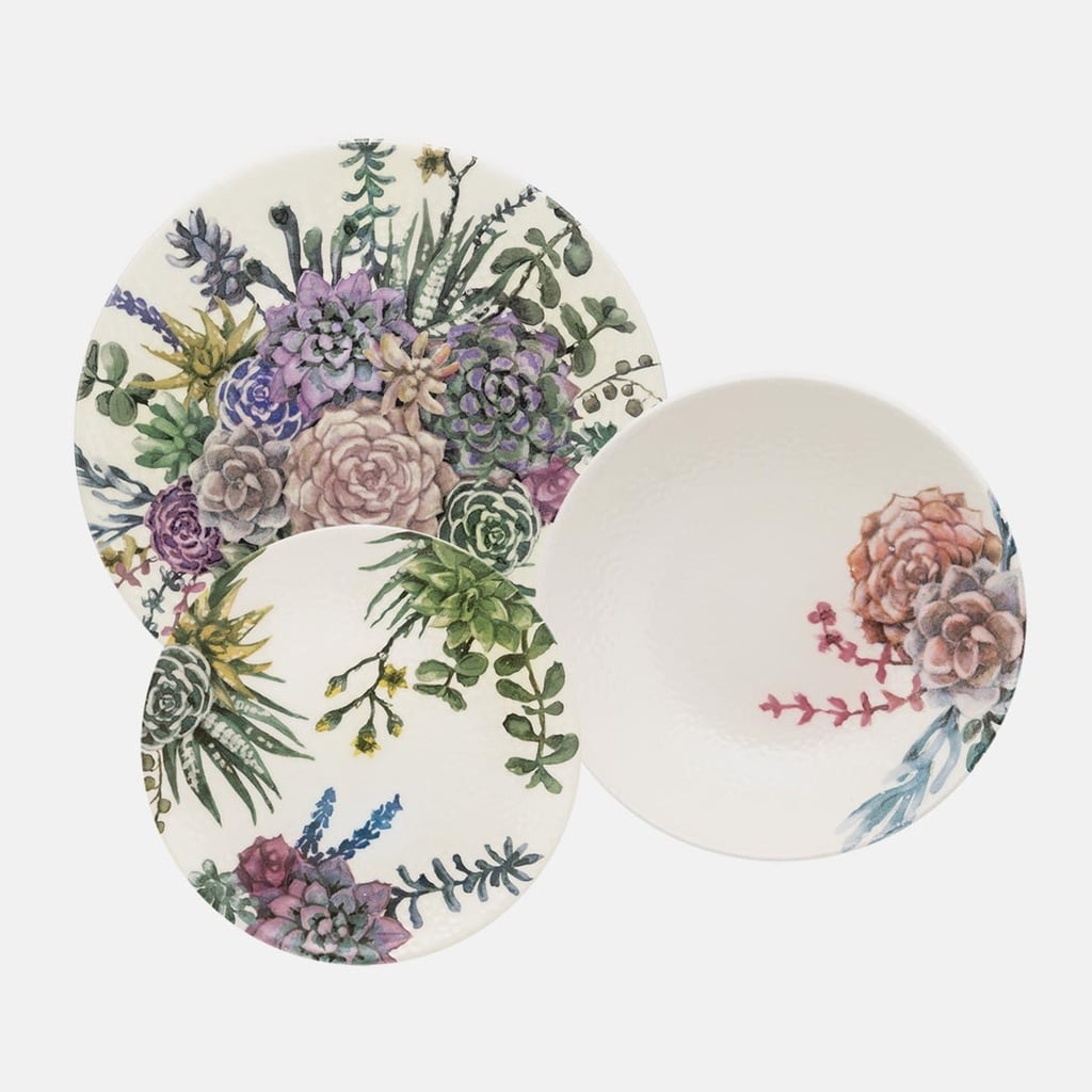 Oxford Unni Decor, Botanic Stoneware 12 Piece Dinnerware Set, Service ...
