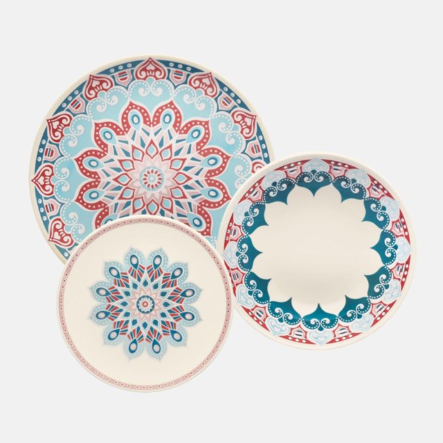 Oxford Unni Decor, Cosmic Stoneware 12 Piece Dinnerware Set, Service ...