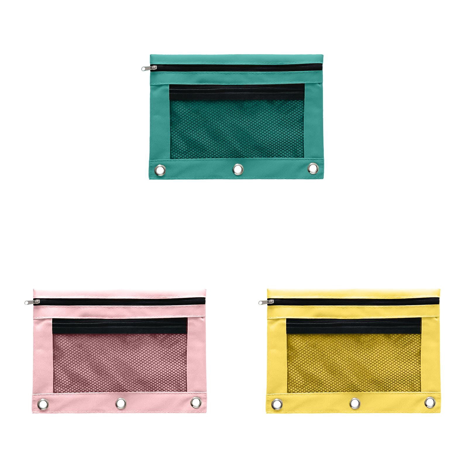 Oxford Zipper Pencil Pouch with Transparent Window and Eyelets, Binder ...