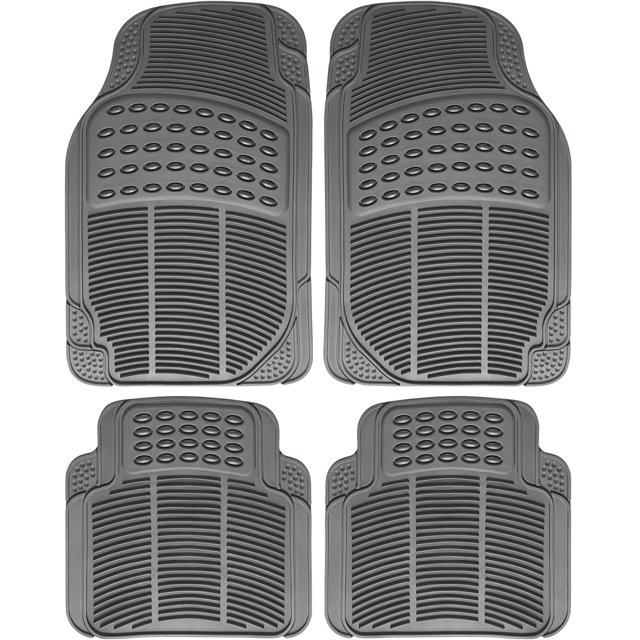 Oxgord FMPV01A-GY 4 Pieces Ridge Heavy Duty Rubber Floor Mats - Gary ...