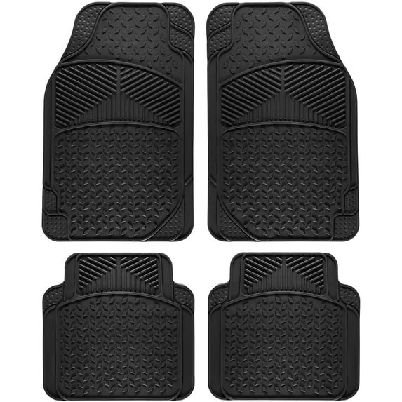 Oxgord Tail Fin Style Rugged 4-piece PVC Floor Mat Set - Walmart.com