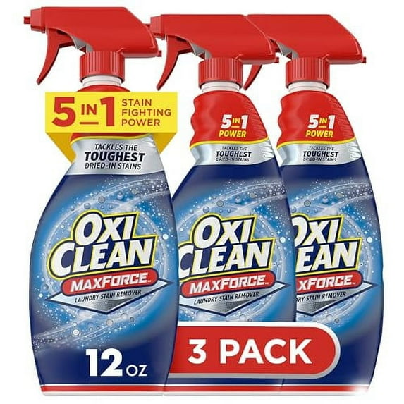 OxiClean Max Force Laundry Stain Remover Spray, 12 Fl Oz, 3-Pack ...