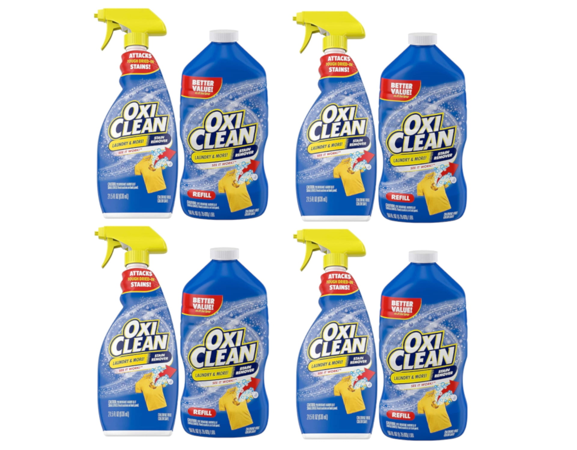 OxiClean Laundry Stain Remover Bundle Pack: 21.5 oz. Spray Bottle + 56 ...