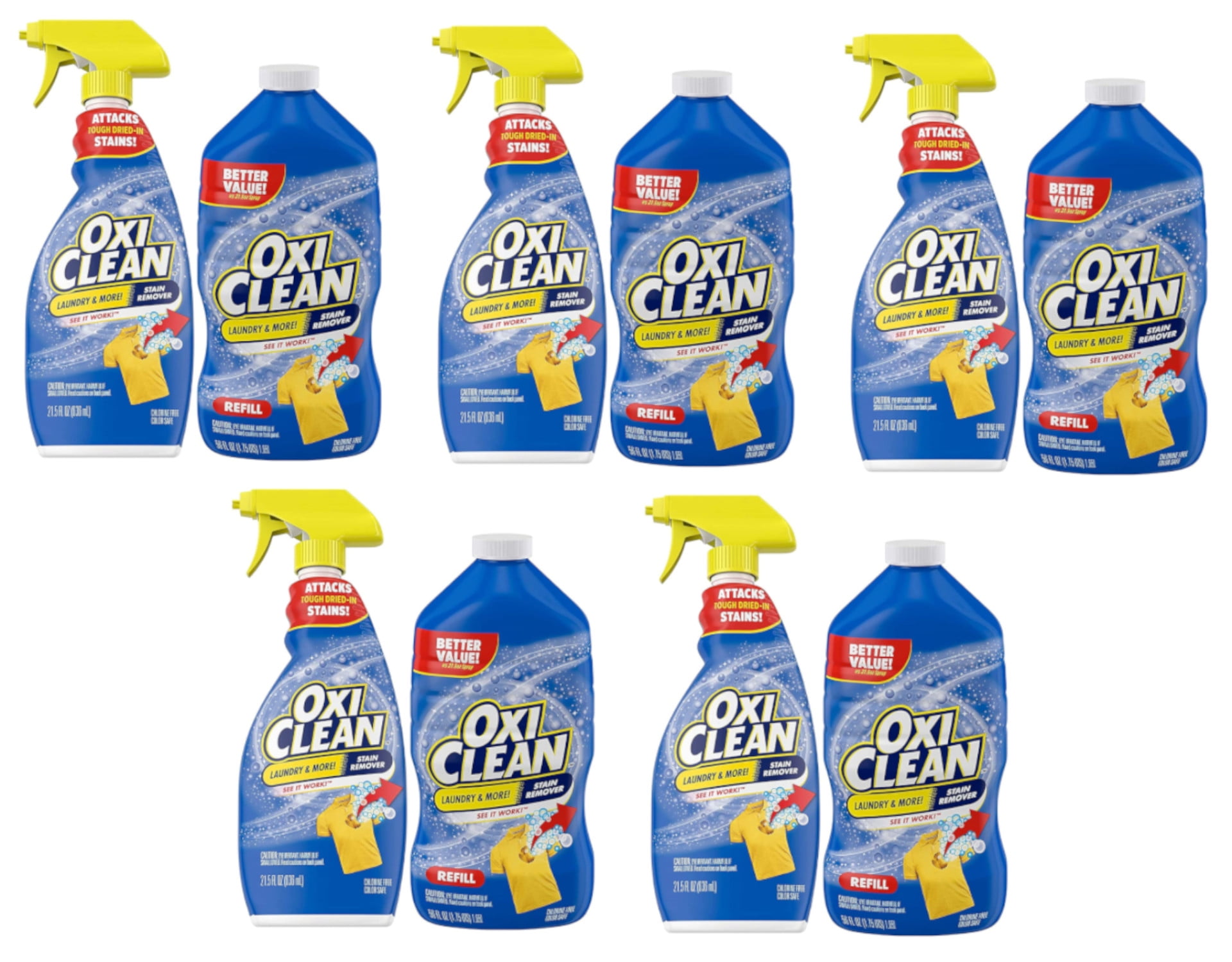 OxiClean Laundry Stain Remover Bundle Pack: 21.5 oz. Spray Bottle + 56 ...