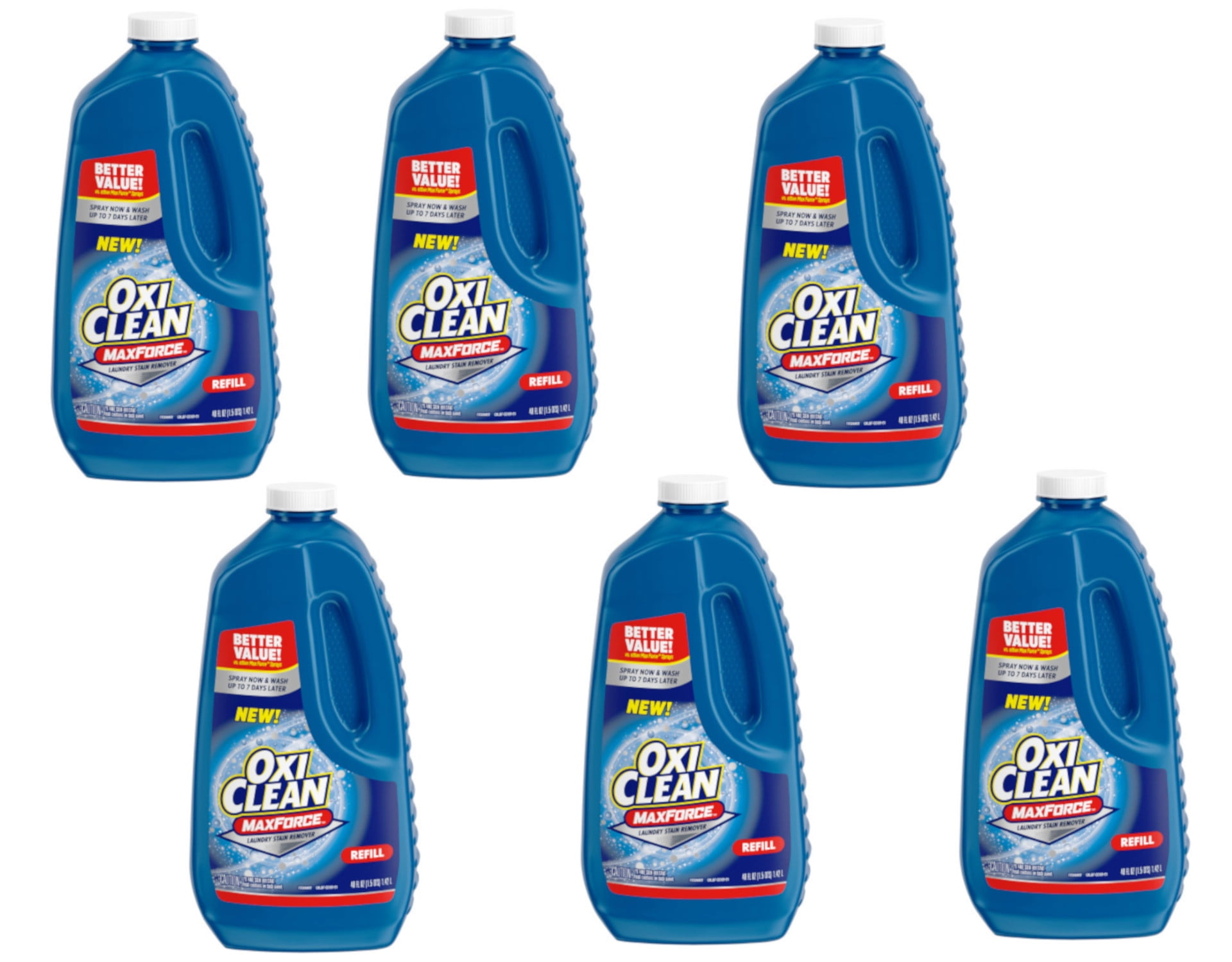 OxiClean Max Force Laundry Stain Remover Spray Refill, 48 fl oz - 6 ...