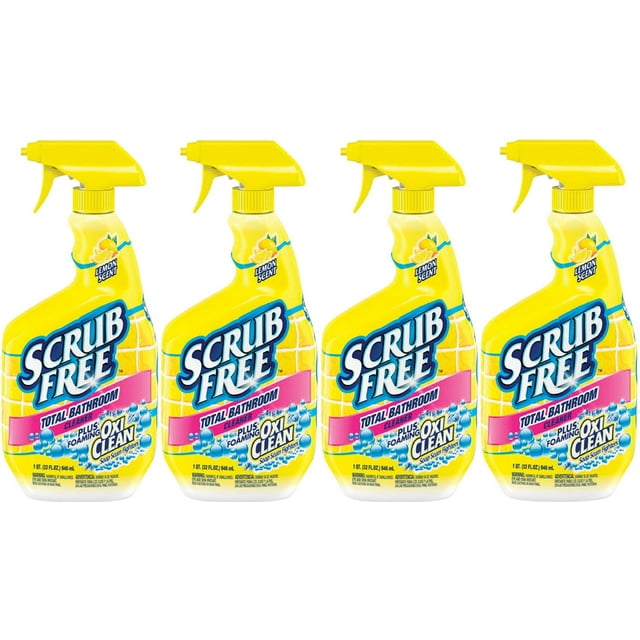 OxiClean Scrub Free Lemon Scented Bathroom Cleaner, 32 oz (4 Pack ...