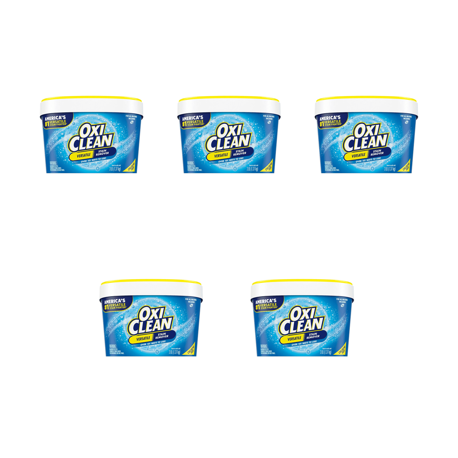 OxiClean Versatile Stain Remover Chlorine Free Powder 3 lb Tub (Pack of ...