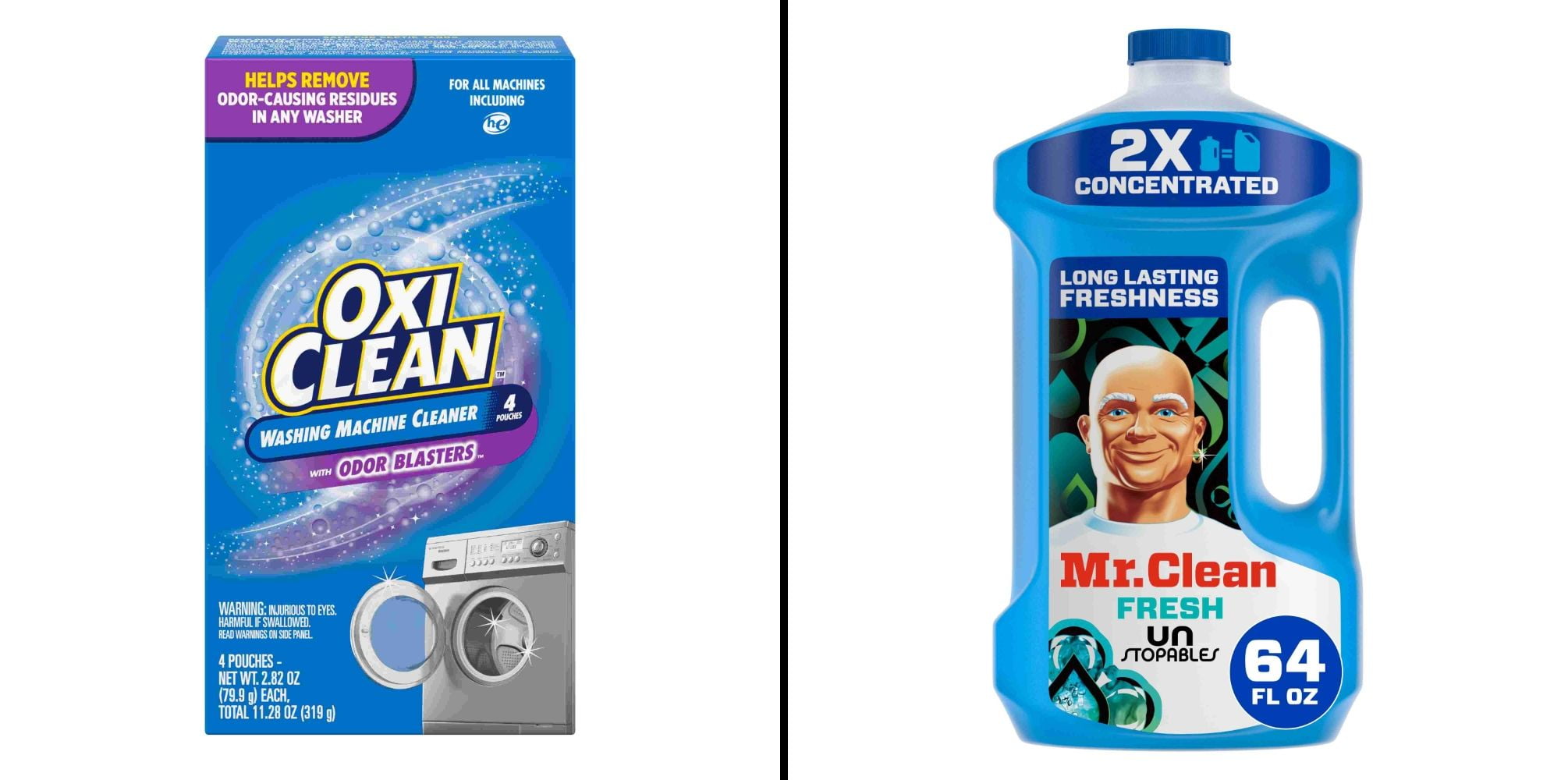 OxiClean Washing Machine Cleaner & Mr. Clean 2X Concentrated All ...