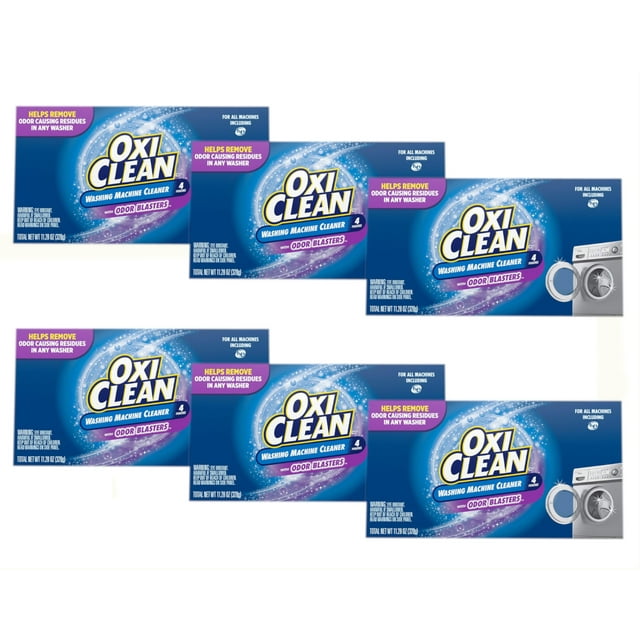 OxiClean Washing Machine Cleaner with Odor Blasters, 4 Count (Pack of 6 ...