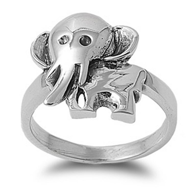 Baby Elephant Rings POM… Sterling Silver Mother And Baby Elephant