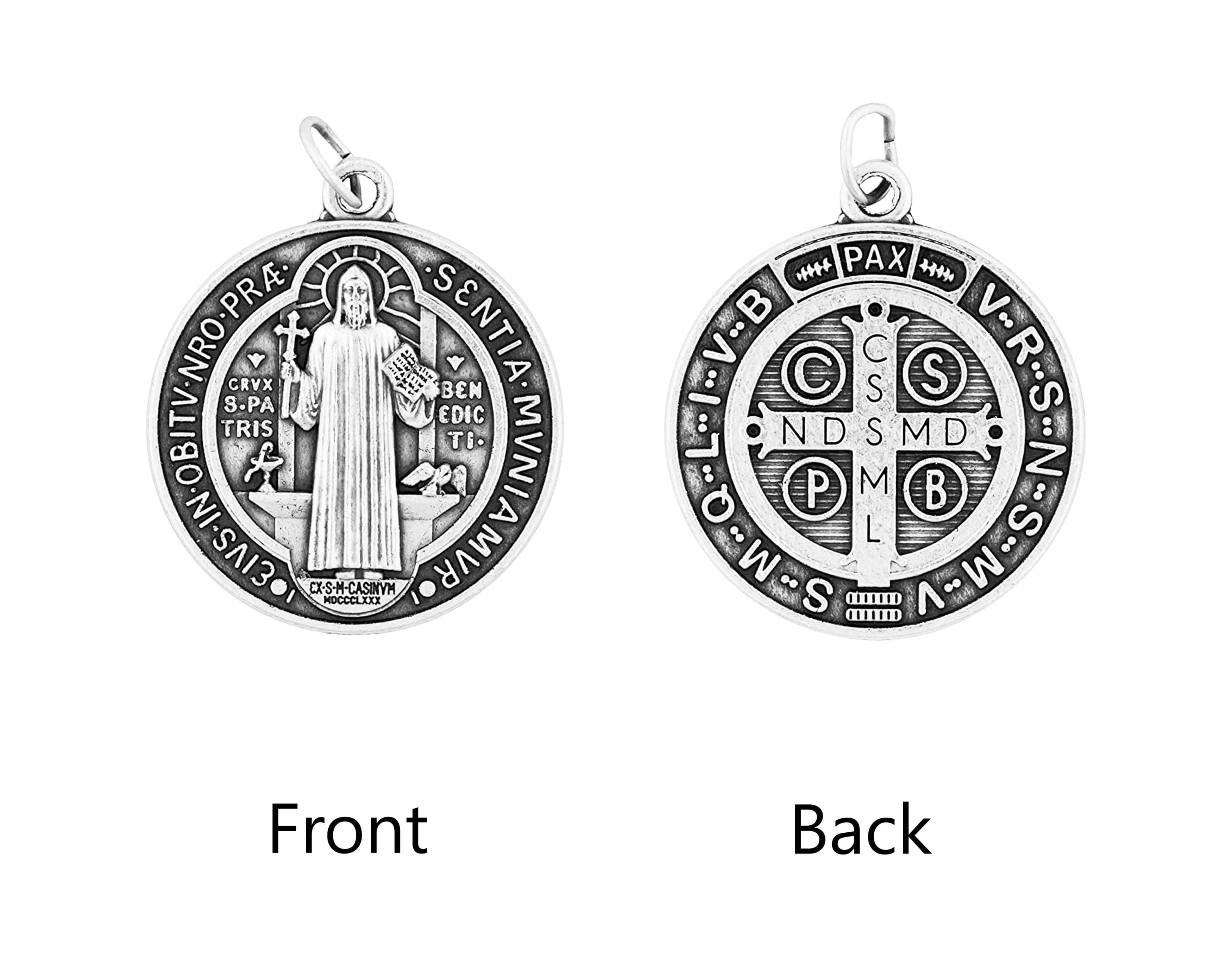 Oxidized Silver Saint Benedict Medals 1.3 Inches - Walmart.com