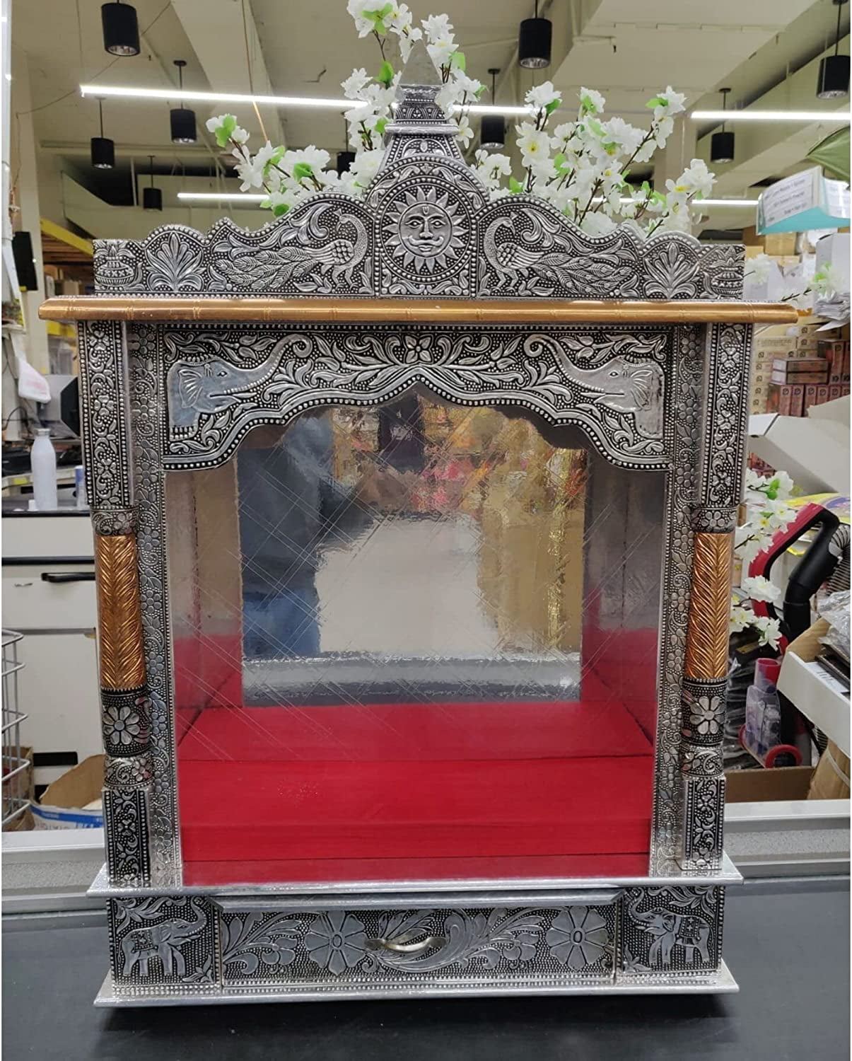 Oxidized Small Temple Wooden Mandir Open Temple Hindu Religious Temple ...