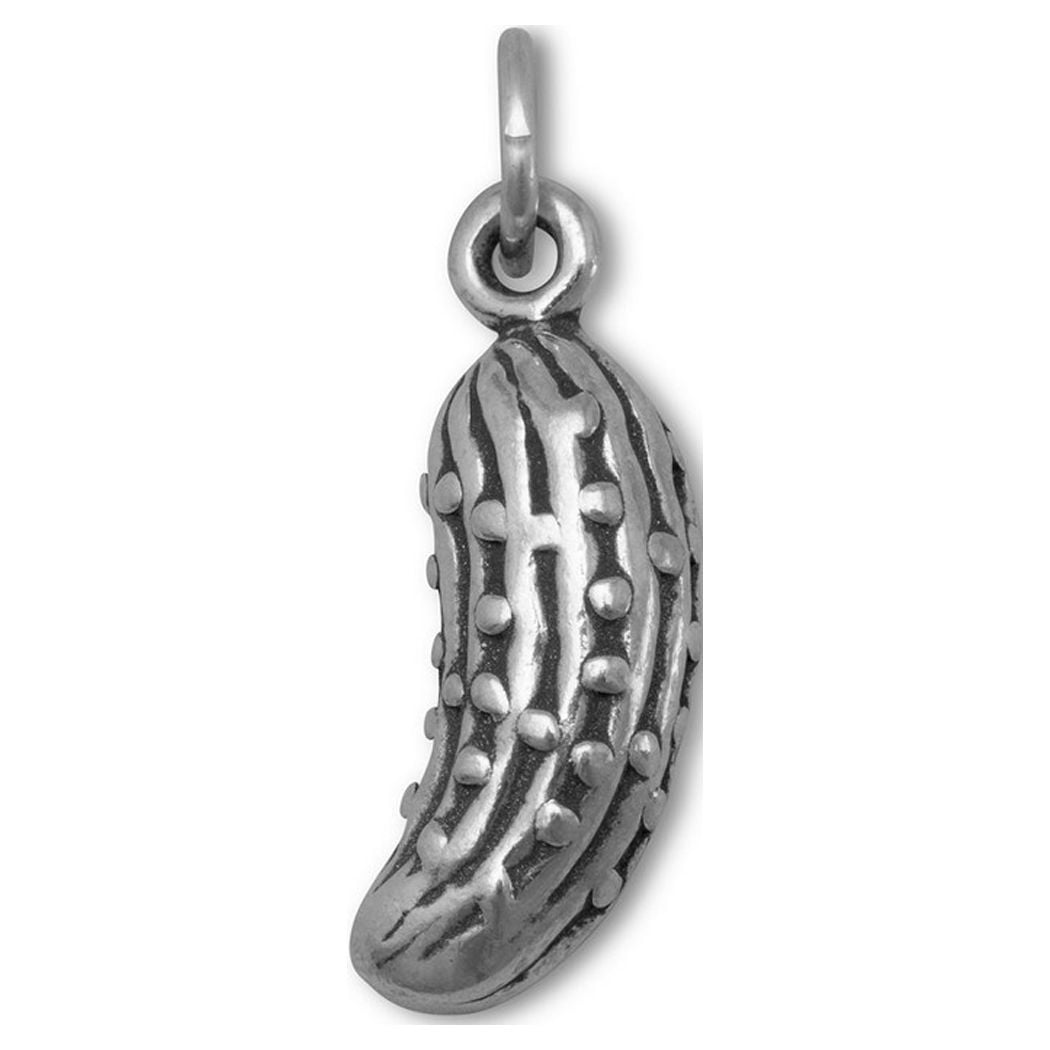 Oxidized Sterling Silver Pickle Charm 7mm X 23mm - Walmart.com