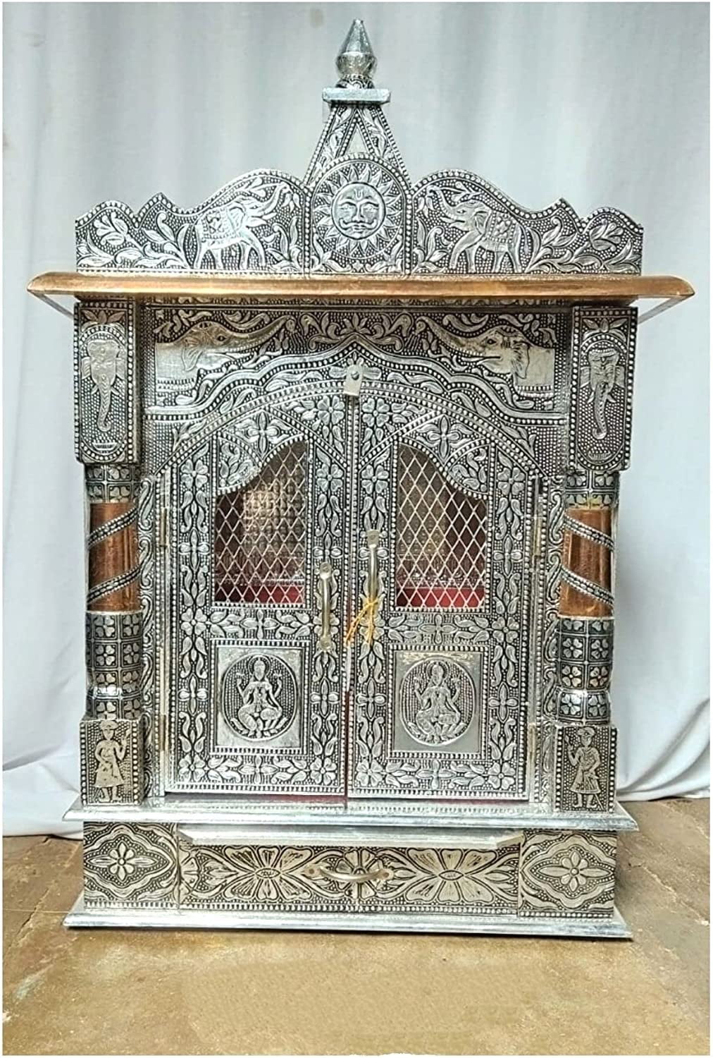 Oxidized Temple for Home Indian Traditional Temple Pooja Mandir Wooden ...