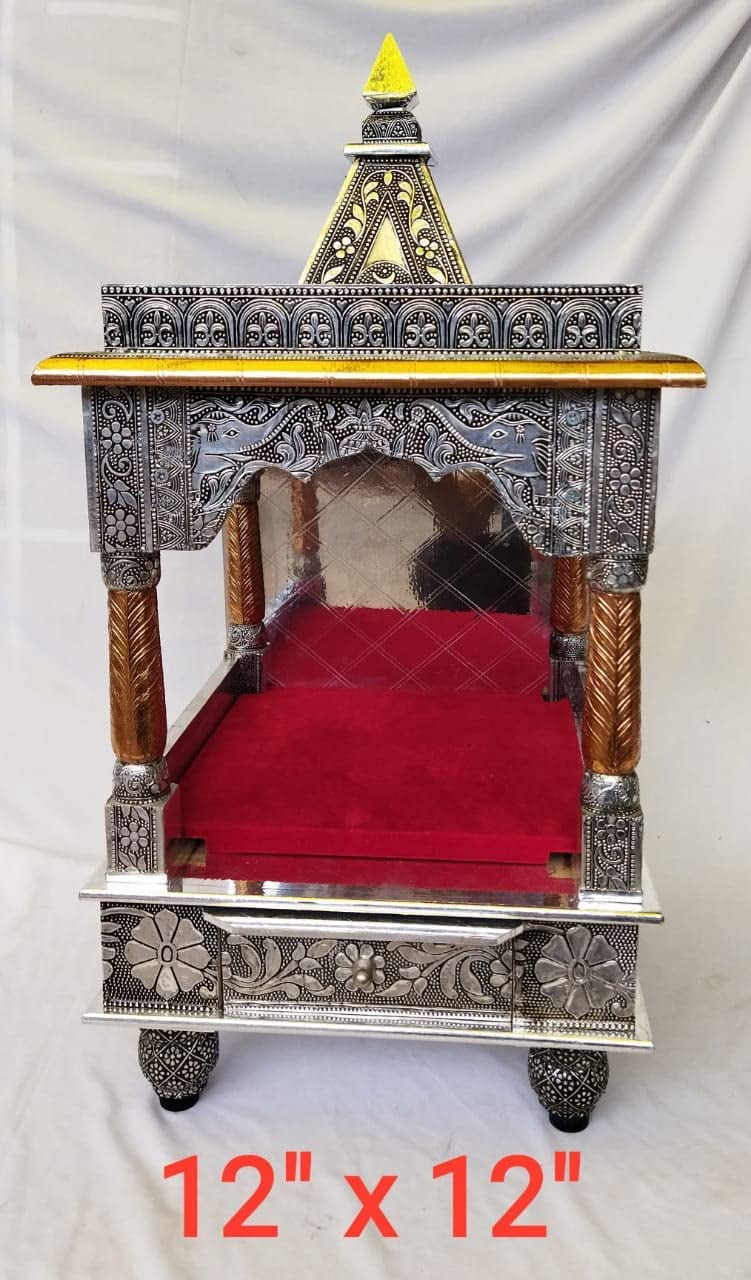 Oxidized Temple Small Wooden Temple for Home Pooja Mandir Indian Hand ...