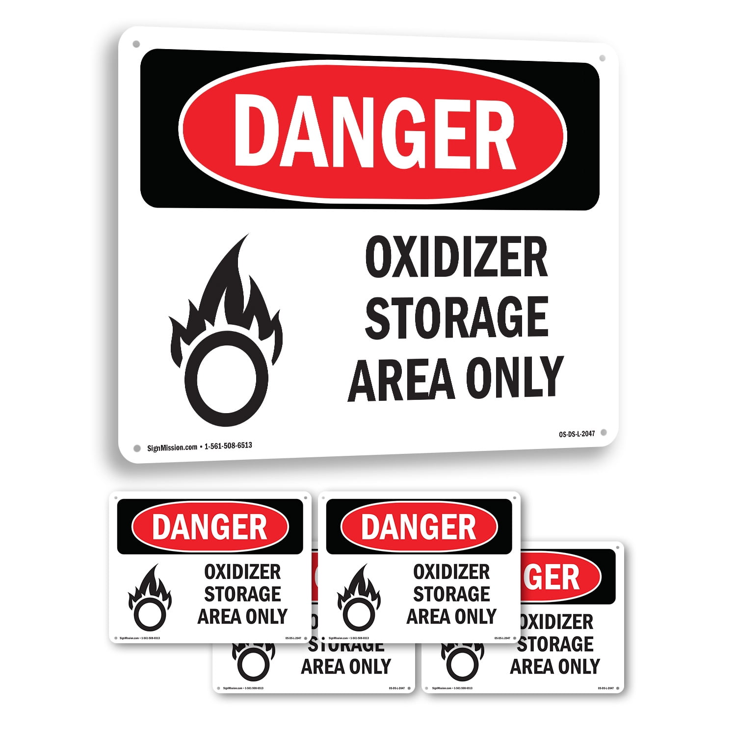 Oxidizer Storage Area Only OSHA Danger Aluminum Sign 24 Inch x 18 Inch ...