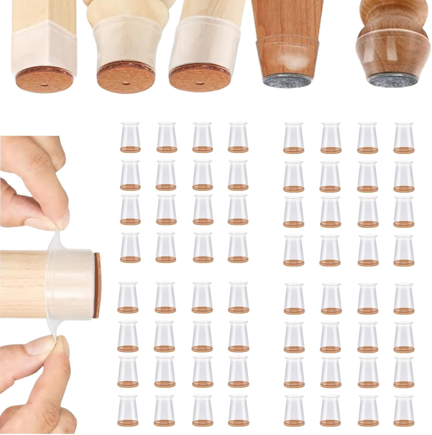 Oxinome Chair Rubber Feet, 64 Pack Oxinome Chair Leg Floor Protectors ...
