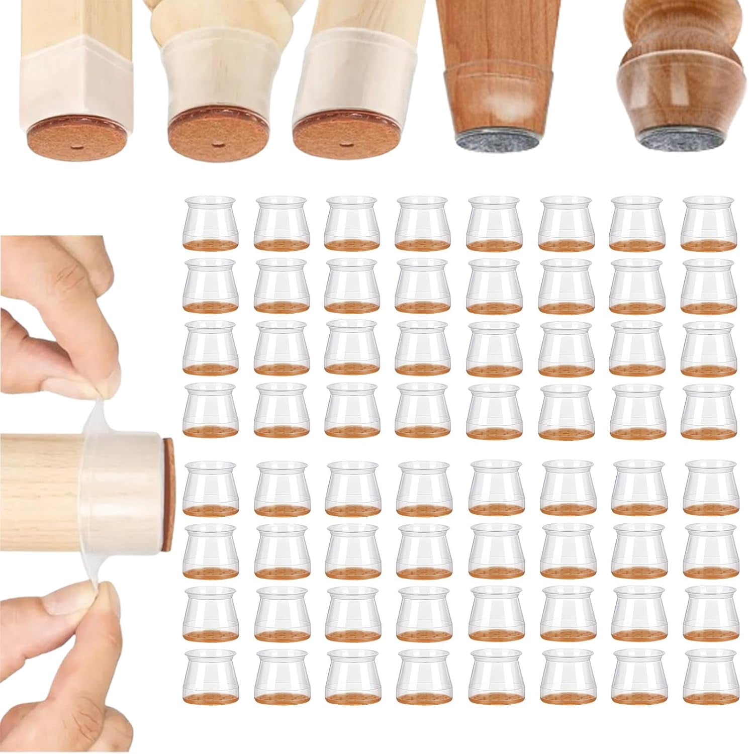 Oxinome Chair Rubber Feet, 64 Pack Oxinome Chair Leg Floor Protectors ...