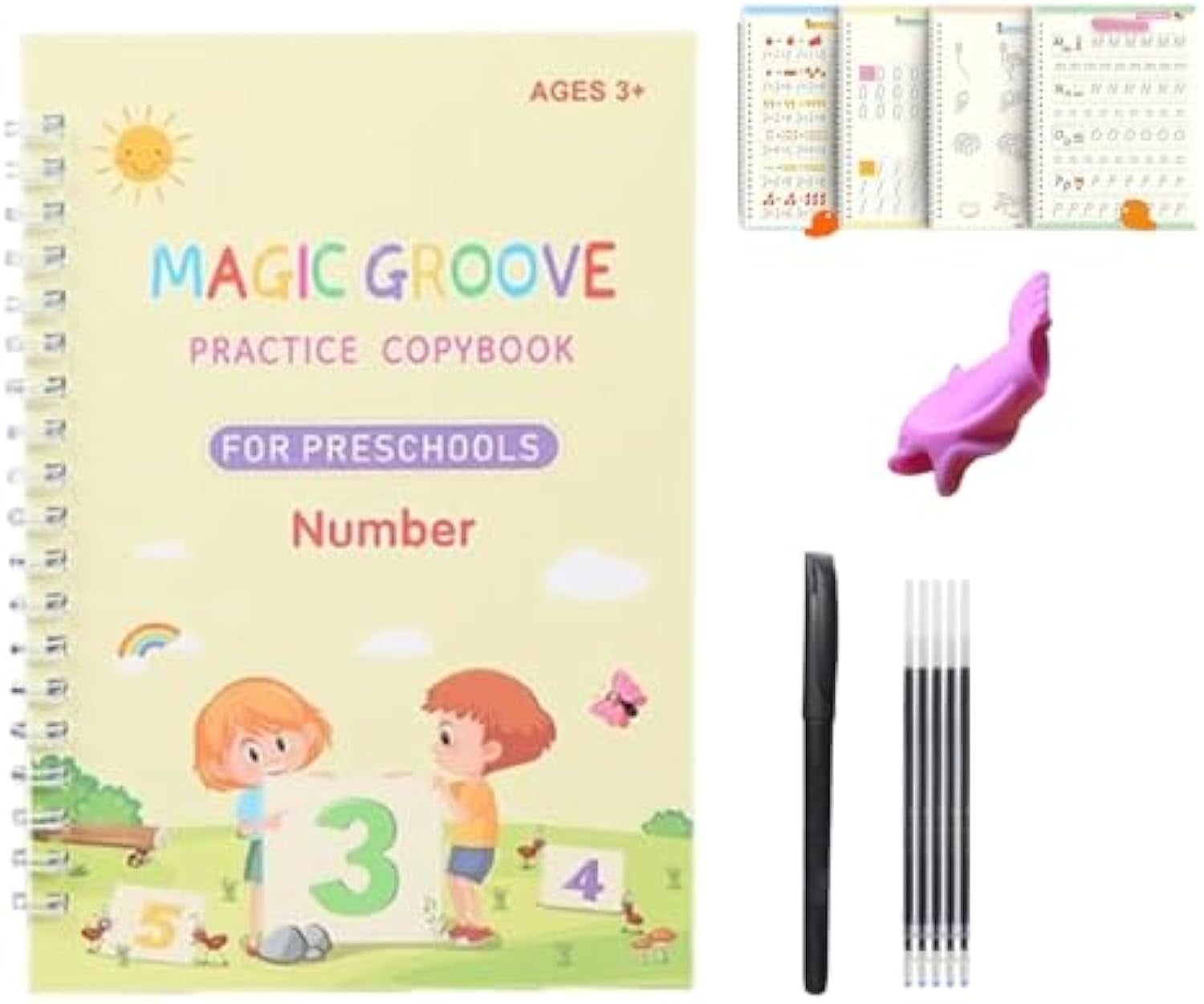 Oxinome Copybook, Magic Grooved Practice Copybook, Can Be Reused ...